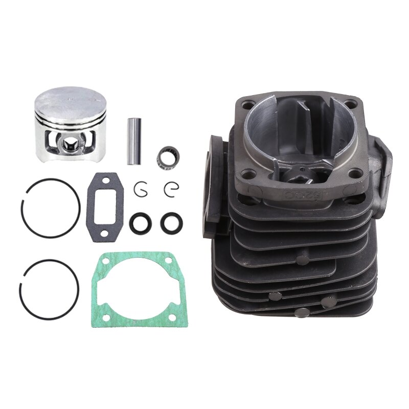 1 Комплект Диаметр 45 мм Цилиндр Бензопилы и Поршневой Комплект Подходят Для Бензопилы 52 52cc Восстановленные Детали Триммера Из Нержавеющей Стали Серебристого Цвета