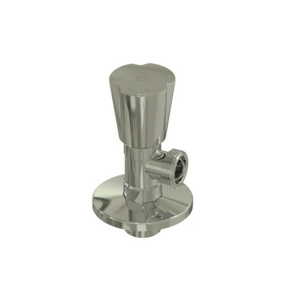 Вентиль угловой удлиненный, латунь 1/2"х1/2", хромированный, RTP
