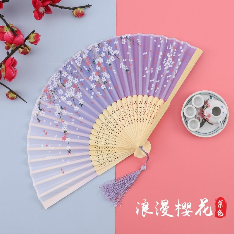 Традиционный китайский стиль веера, складной веер, ханьфу, женский чонсам, танцевальный, для детей и студентов, летний портативный маленький