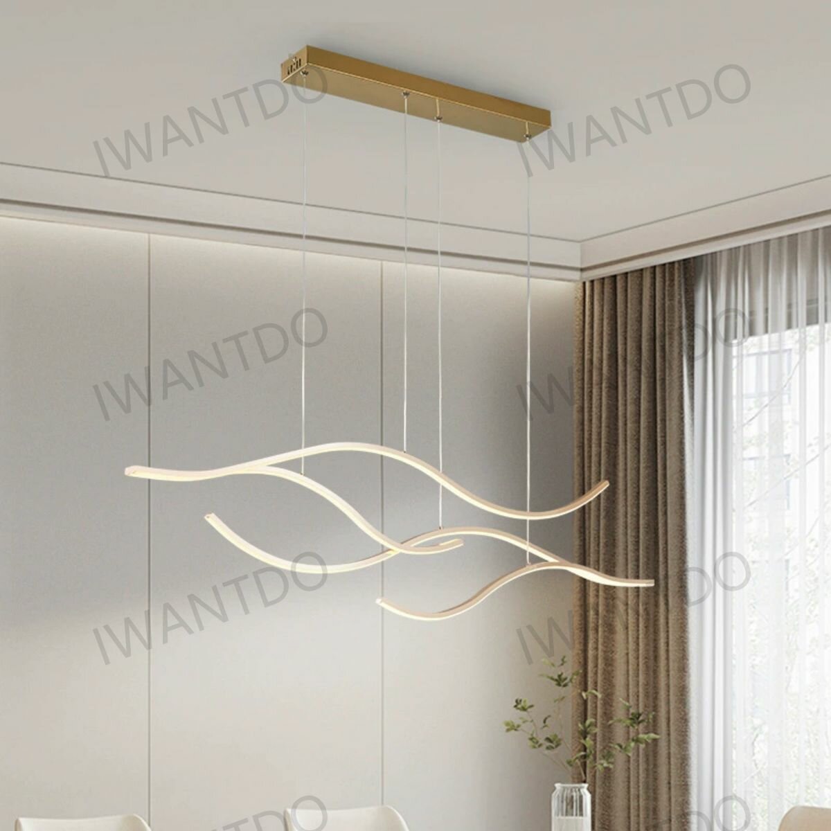 LED Подвесной светильник Диммируемая с Дистанционное управление для Столом гостиной Столовая Лампа BD446 Люстра 54Вт