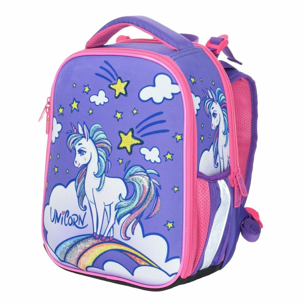 Рюкзак школьный schoolформат Little Unicorn, модель Ergonomic 2а4m, жесткий каркас, двухсекционный, 35х26х16см, 14л, для девочек