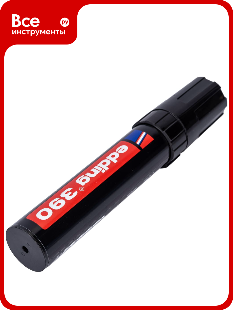 Перманентный маркер EDDING клиновидный наконечник, 4-12 мм, черный E-390#1, заметной разметки