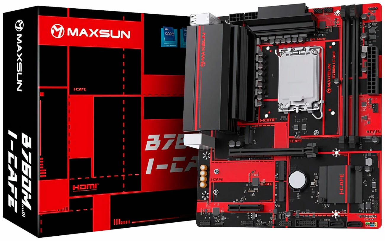Материнская плата Maxsun MS-B760M I-CAFE (LGA1700, mATX)