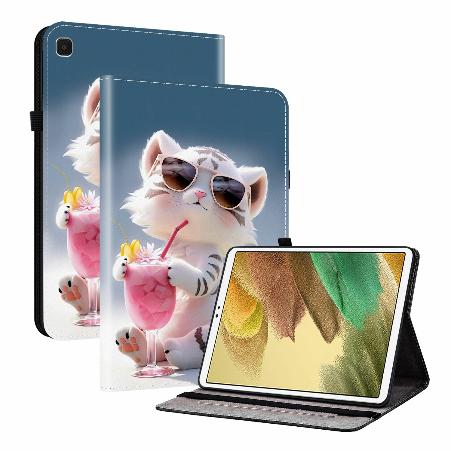 Чехол для Samsung Galaxy Tab A7 Lite (8.7") (T220, T225) / Самсунг Галакси Таб А7 Лайт Т220 Т225, высококачественный из искусственной кожи, цветной чехол с рисунком