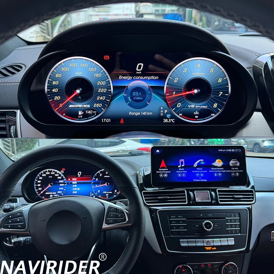 12,3-дюймовый ЖК-экран, спидометр, приборная панель для Mercedes Benz ML GL GLE GLS W166 X166 2012-2019, обновленная умная приборная панель