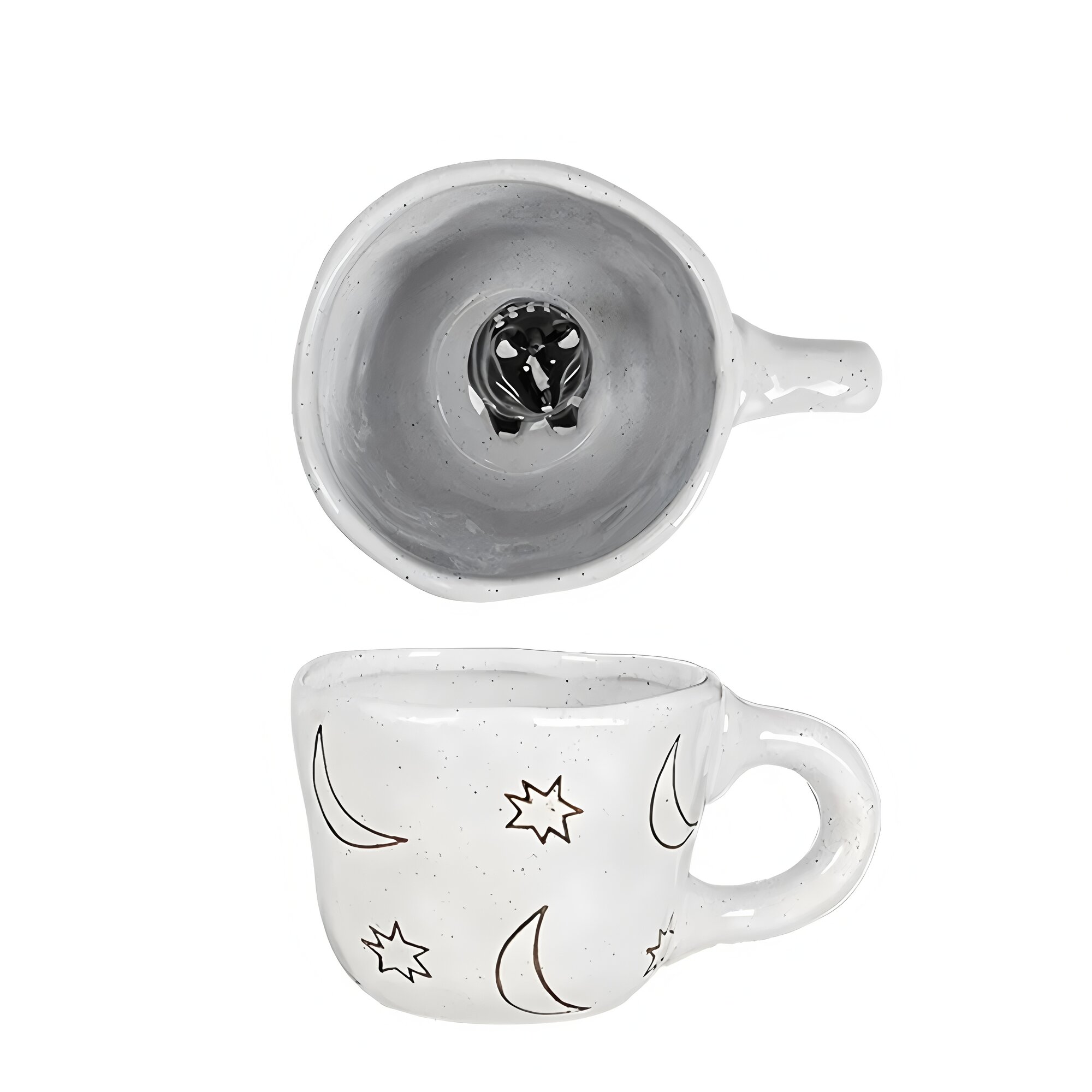 Кружка, керамическая, 3D-дизайн, с фигуркой внутри, 360мл, белая