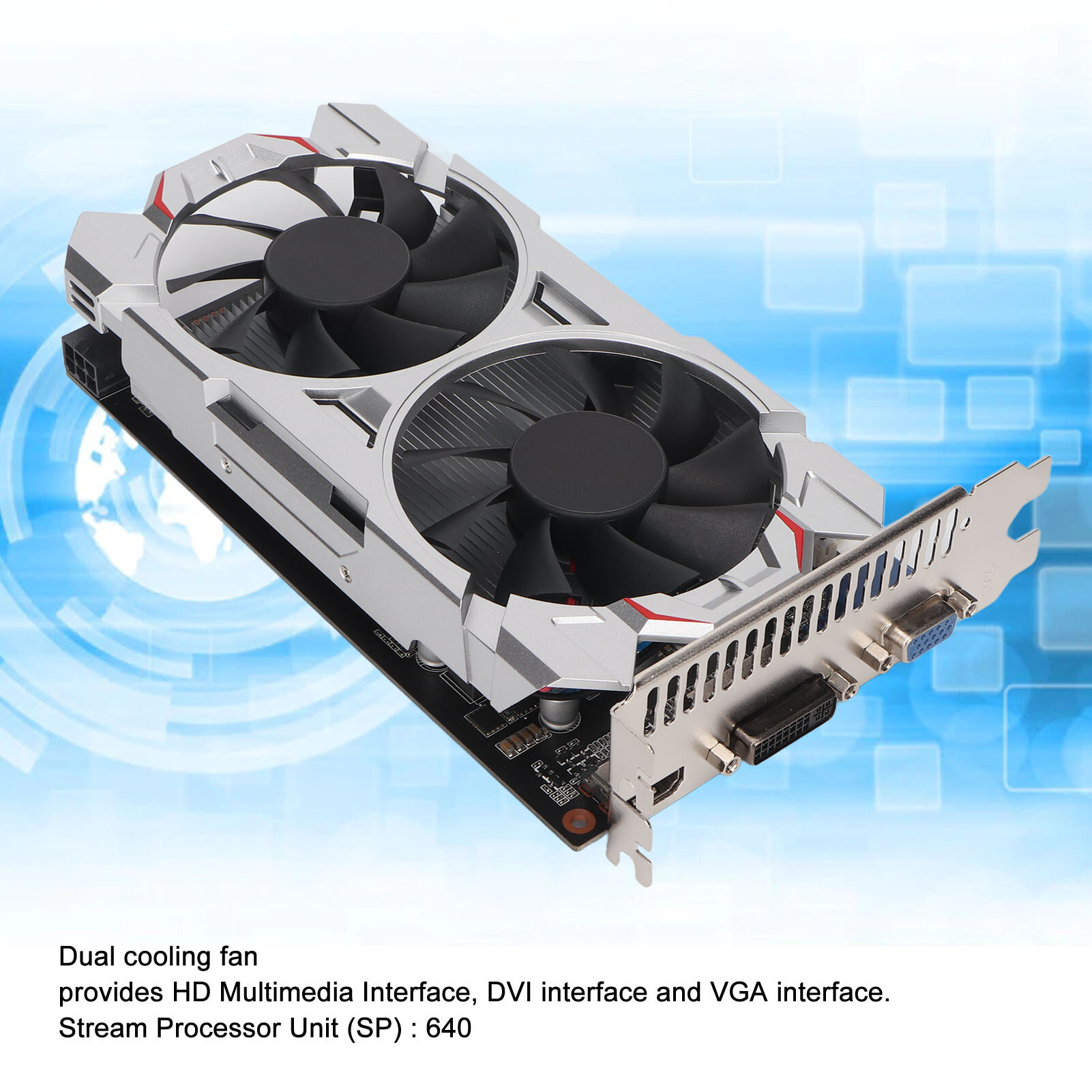 Игровая видеокарта 2 ГБ GDDR5 128 бит 1072 МГц тактовая частота графического процессора с двумя вентиляторами настольная видеокарта для компьютерного корпуса GTX750Ti 2G D5