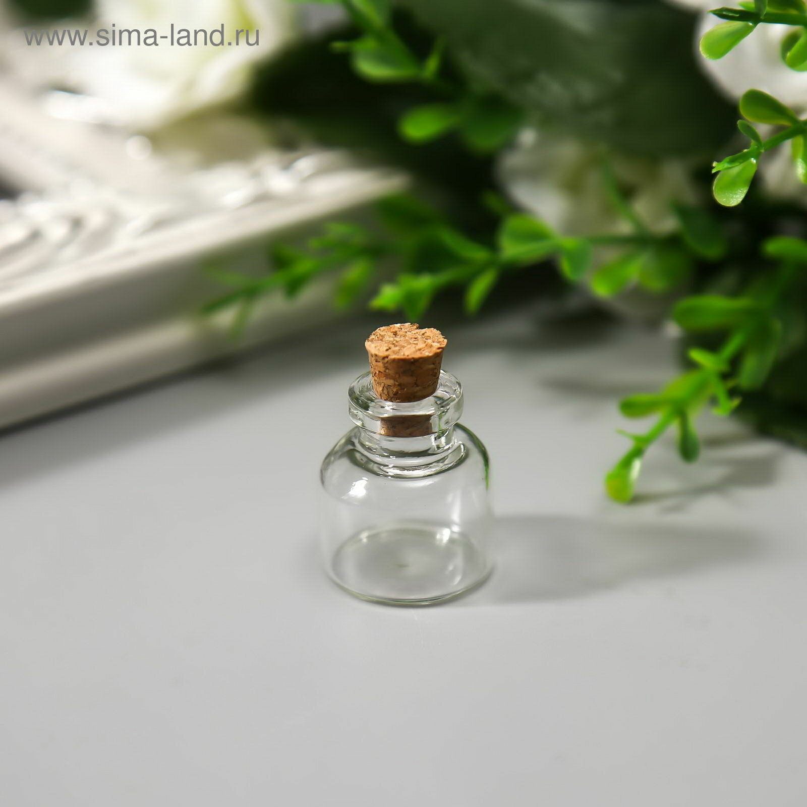 Баночка для хранения с пробкой, стекло, для творчества и декора, 3 мл, 2.5x2.2x2.2 см, 12 шт.