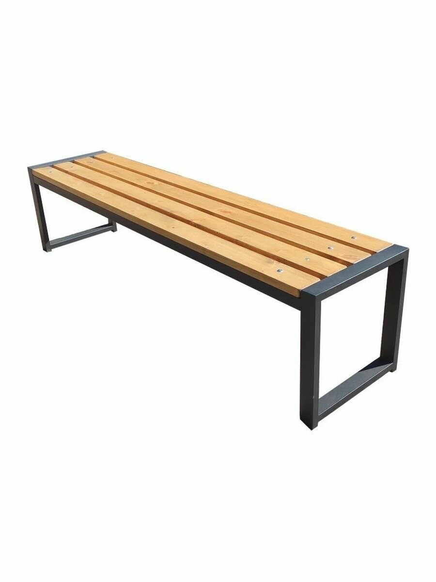 Лавочка садовая "Верес-1". Доски с покрытием. Черный каркас. 7 слонов.