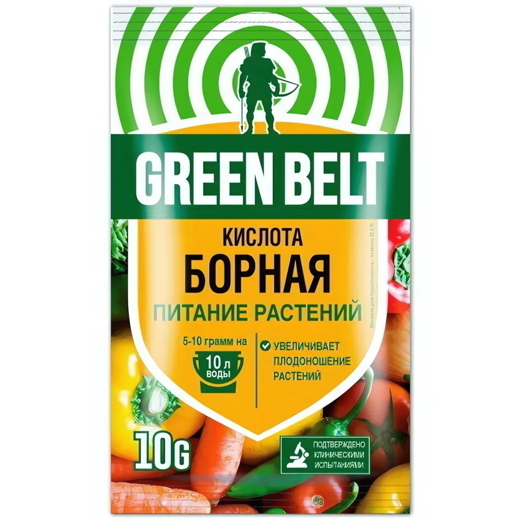 Удобрение 'Кислота борная' 10г, для увеличения урожайности, питание растений