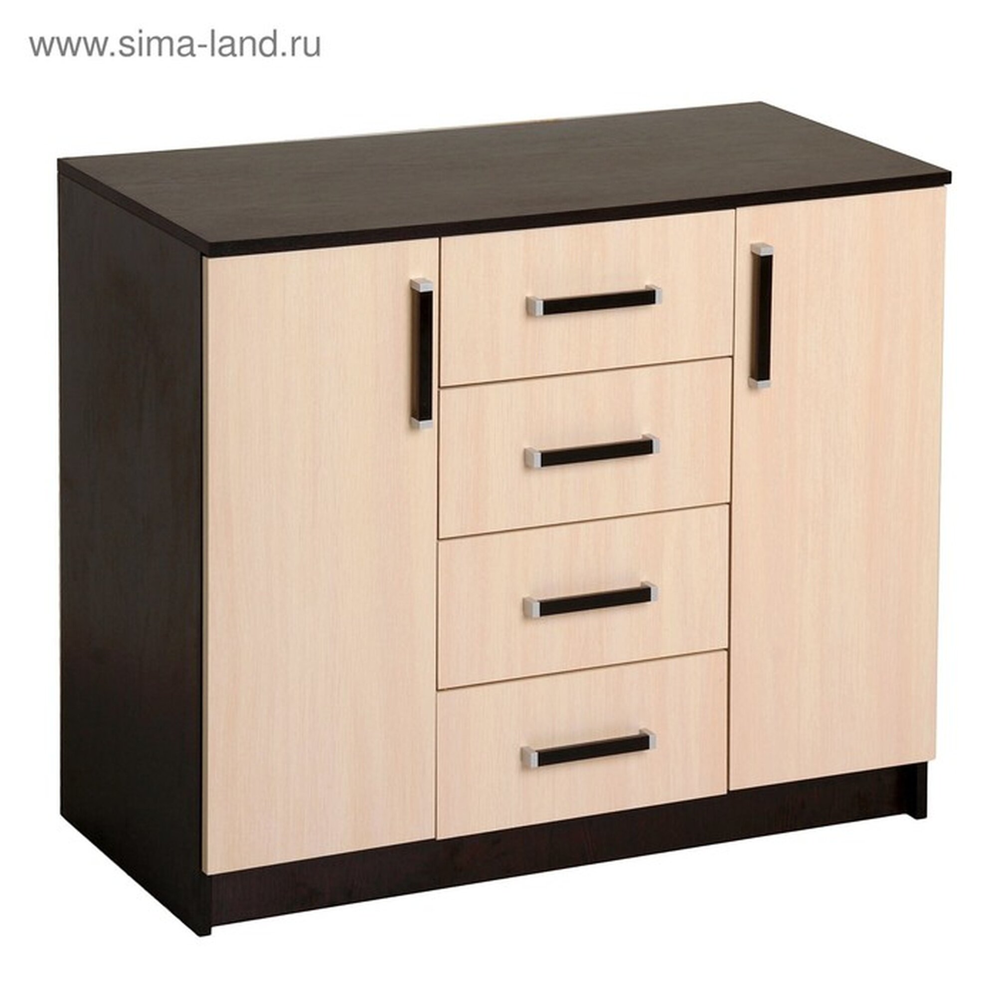 Комод Сима-ленд "Аура", 82х100х44 см, 6 ящиков, ЛДСП, венге/дуб молочный