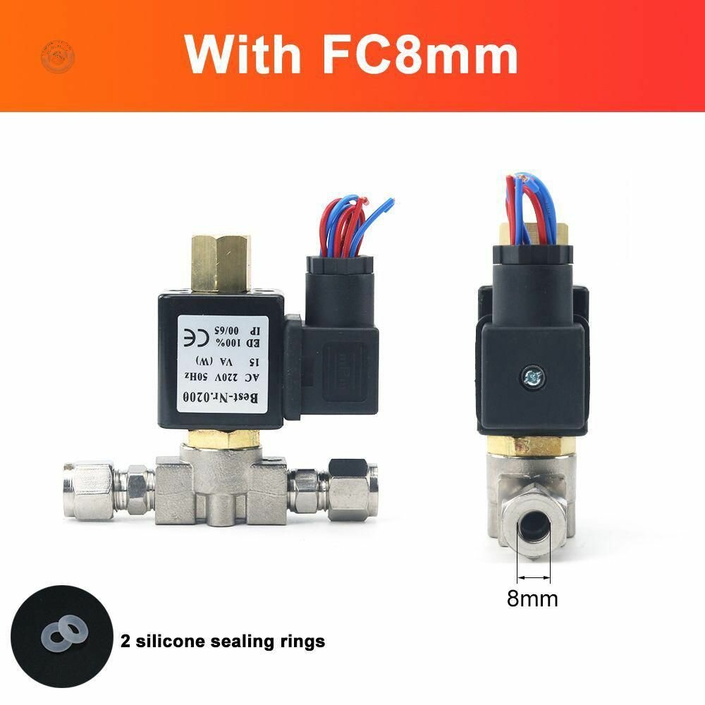 Электромагнитный клапан 1/4 дюйма DN8 из нержавеющей стали, нормально открытый, для воды и газа, надёжное запорное устройство 12V