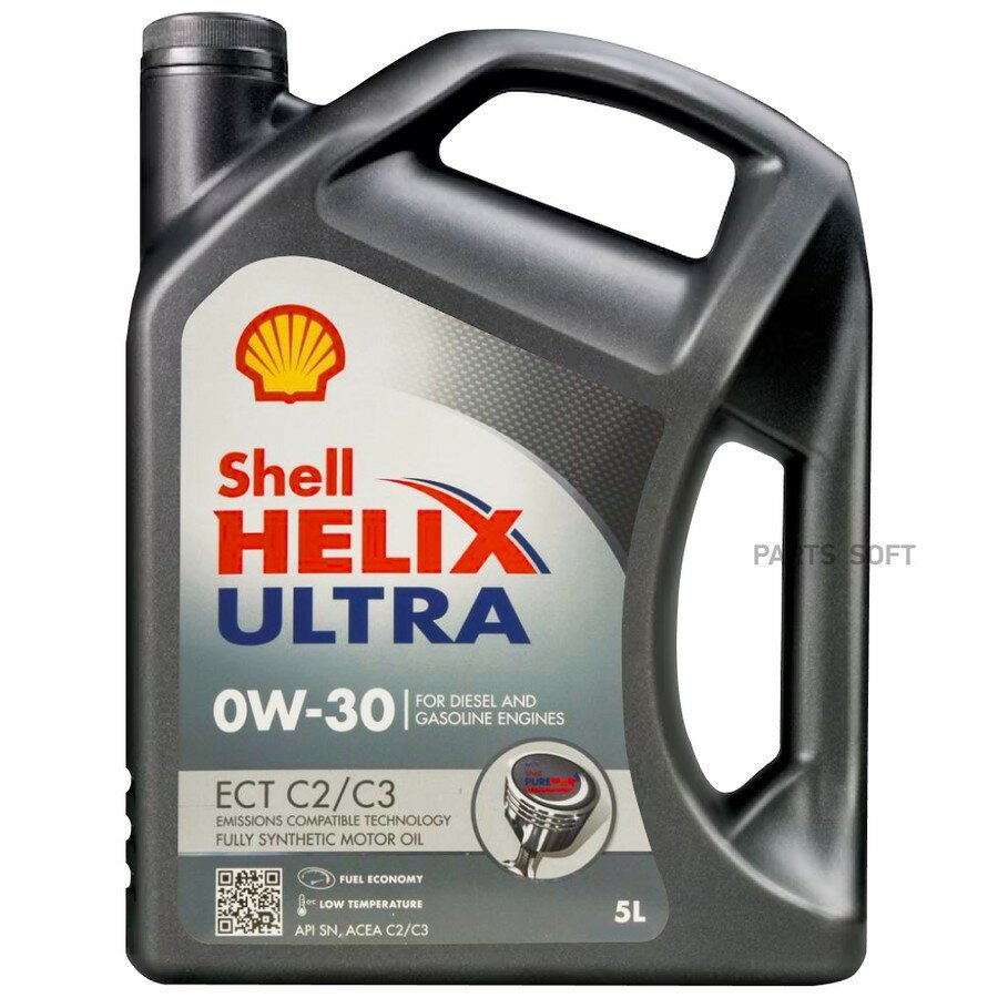 Масло моторное Shell Helix Ultra ECT C2/C3 0W-30 5л от официального дистрибьютора, SHELL, артикул 550046307
