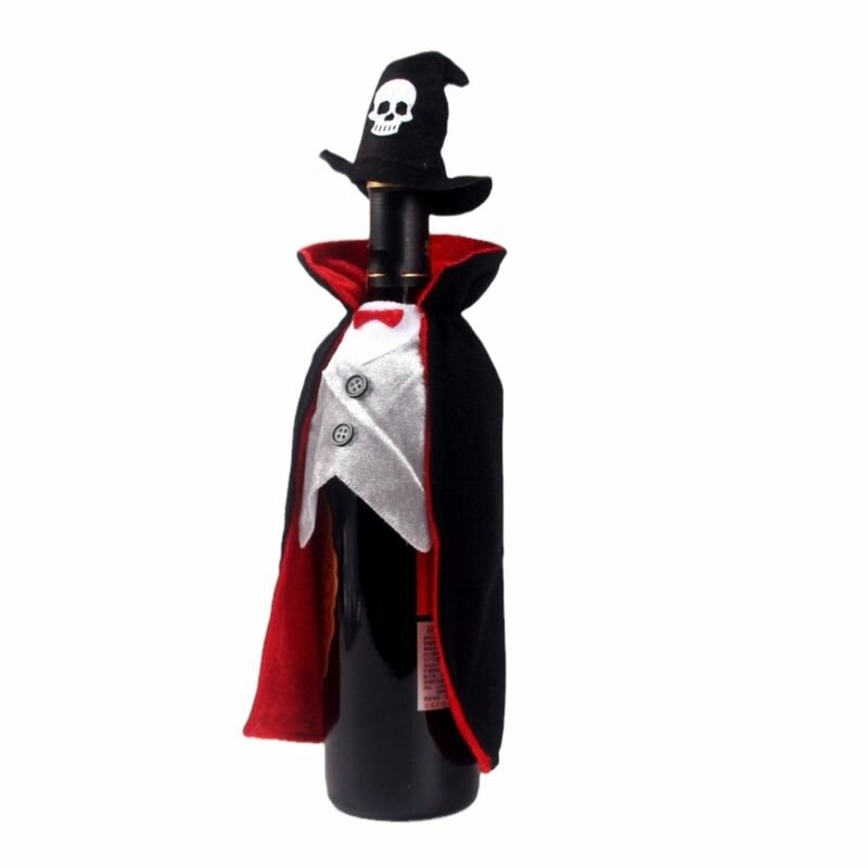 Многофункциональный тканевый чехол для бутылок на Хэллоуин для ужина, красный