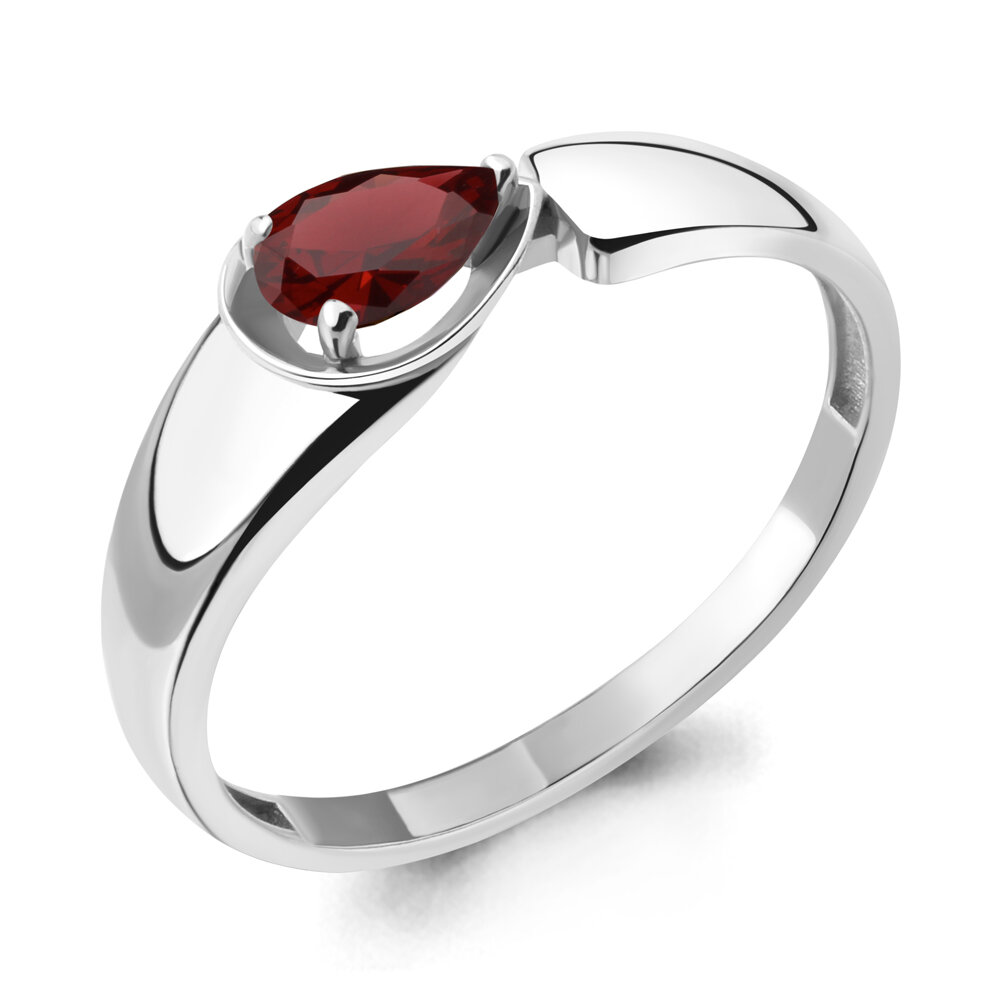 Кольцо, серебро, 925 проба, гранат