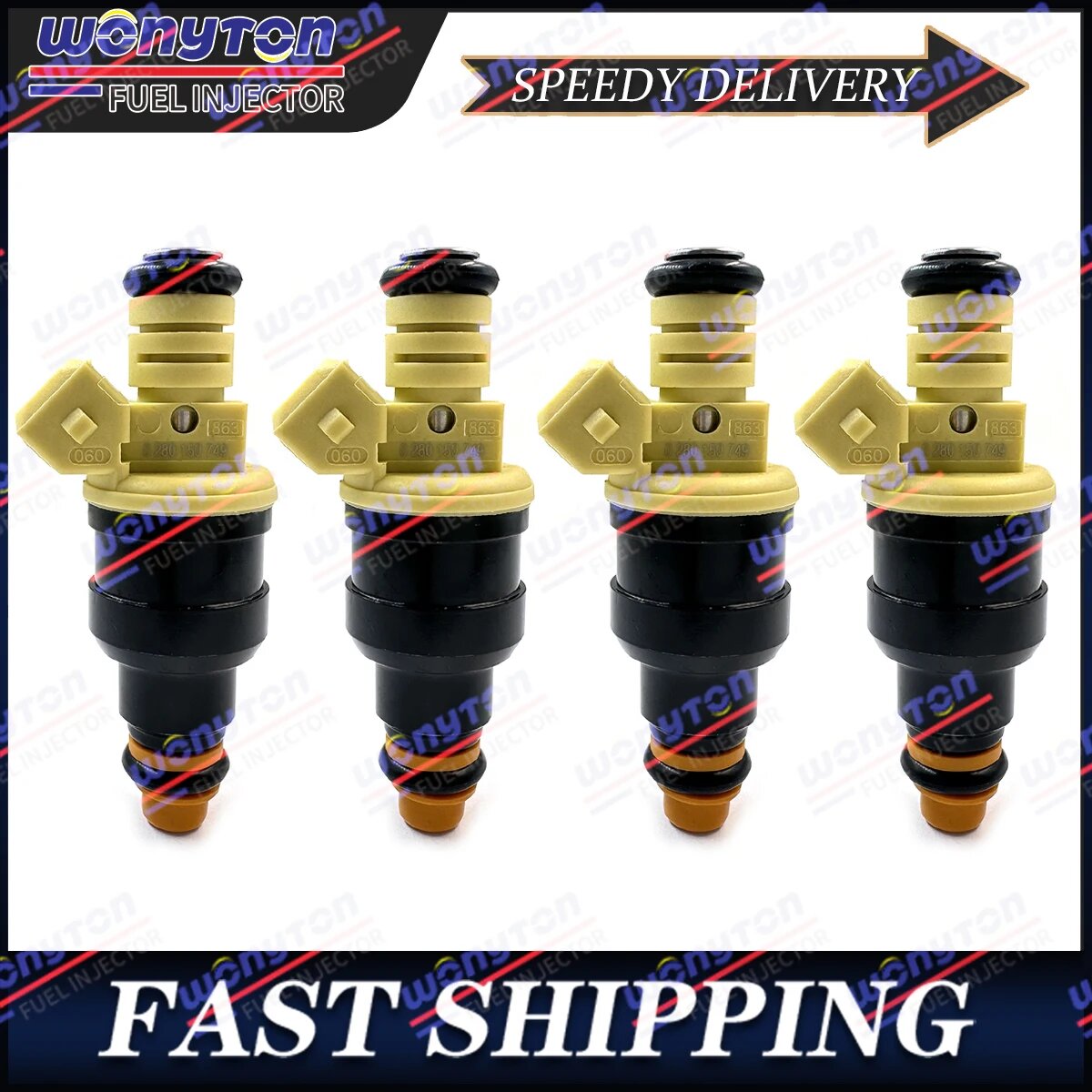 Топливные форсунки OE, 4 шт, 0280150749 для 1989-1992 Volvo 740 940 2.3L