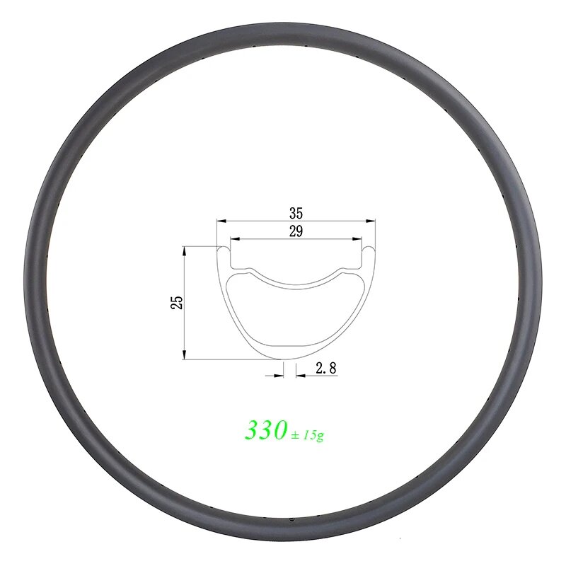 Speedsafe 29er MTB XC Карбоновые колеса 35 мм Tubeless (Tapeless), 28H UD matte