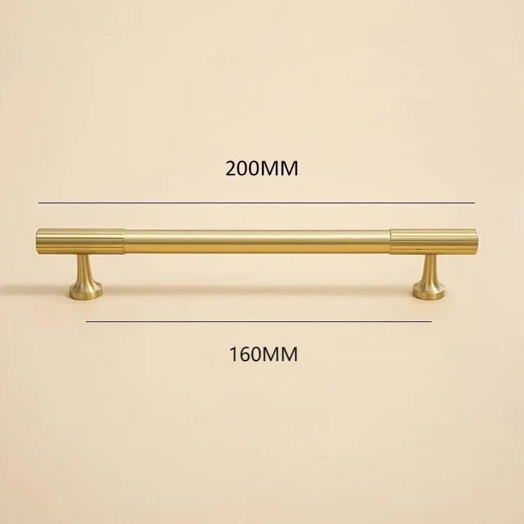 Стильная ручка для ящиков из твердой латуни для спальни с ручкой кухонного шкафа (200мм * 33 мм) 1 шт.