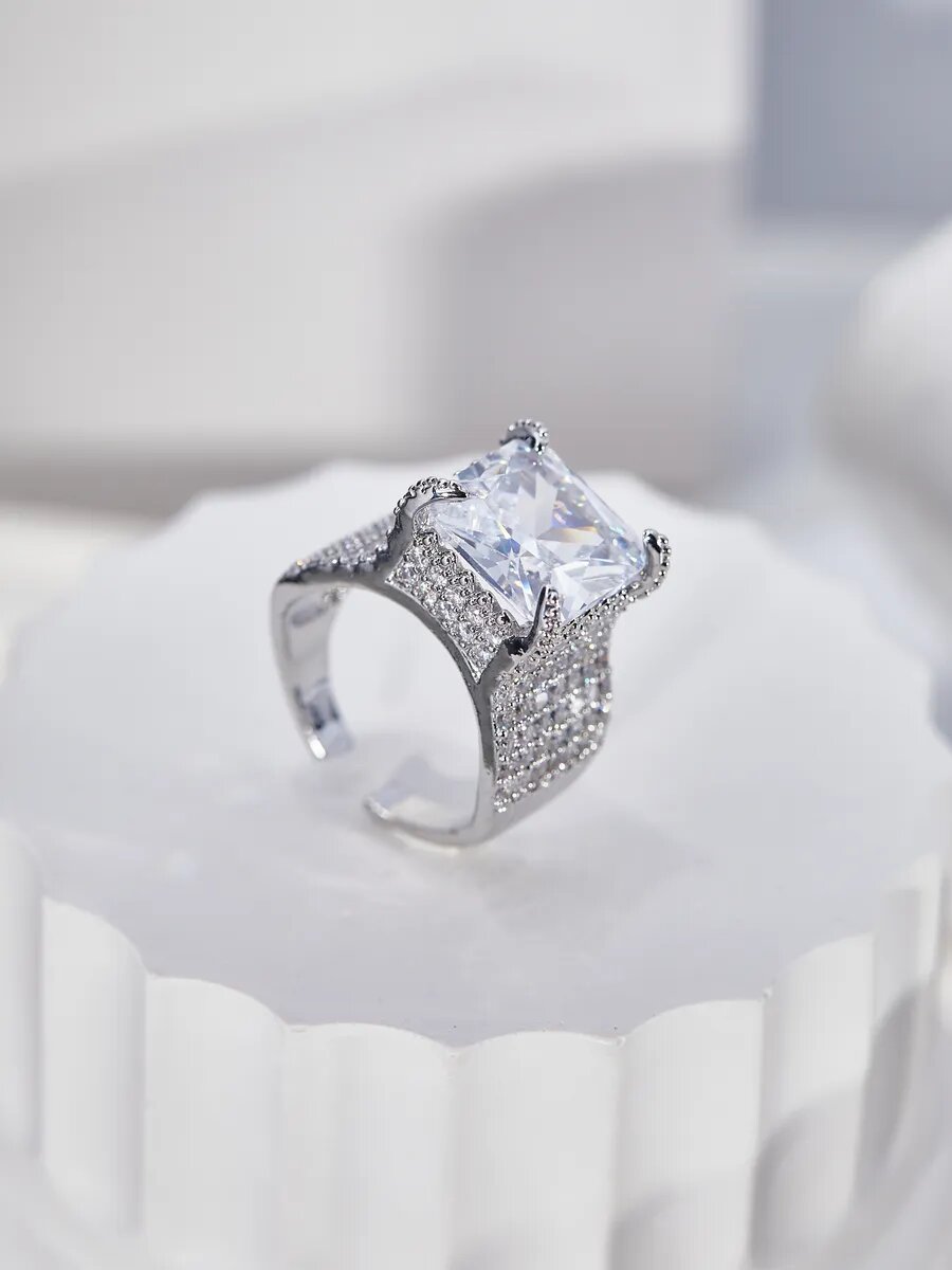 Кольцо, фианит, кристалл, циркон, кристаллы Swarovski