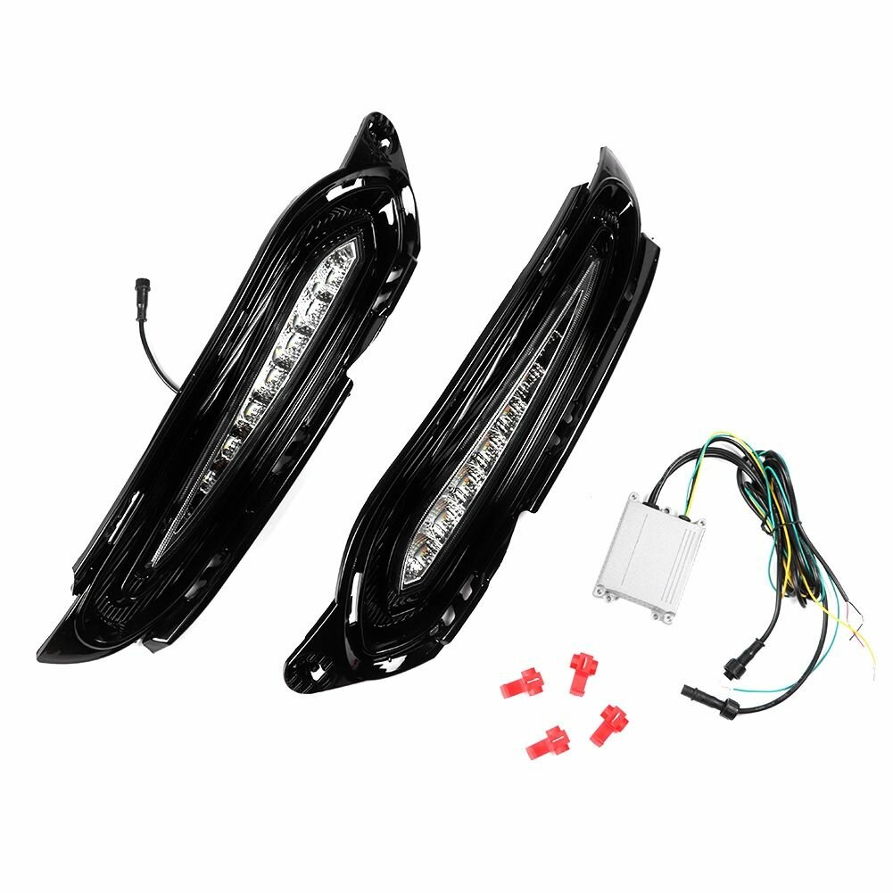 2 цвета светодиодные дневные ходовые огни DRL передний фонарь 12 В, пригодный для Honda VEZEL HRV 14-18