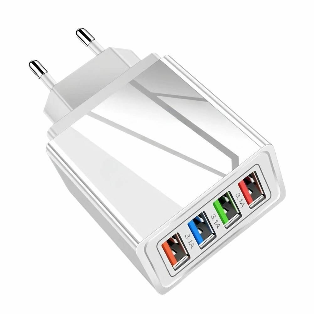 Зарядное устройство 4 USB порта 5V2A, сетевой адаптер для путешествий, европейская вилка