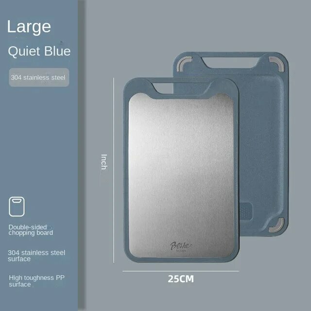 Двухсторонняя разделочная доска NoEnName_Null из нержавеющей стали Синий, Blue L 304