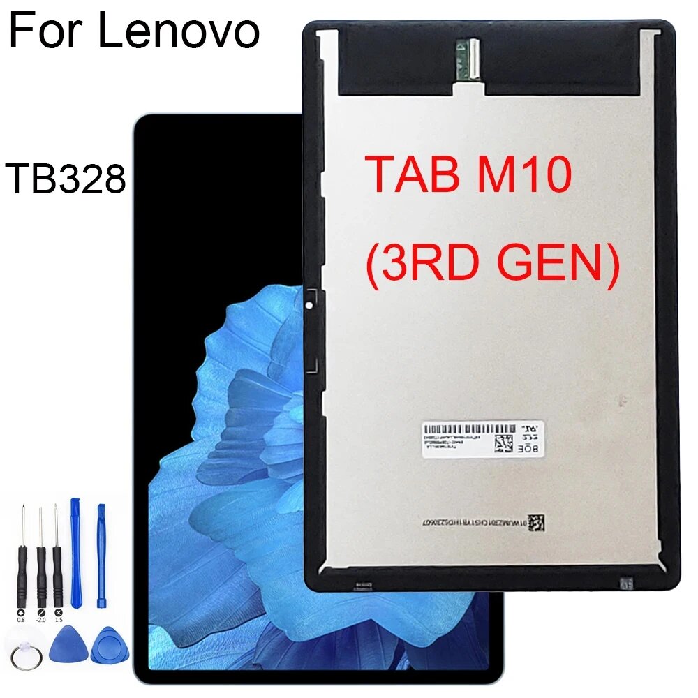 Новый ЖК-дисплей для Lenovo Tab M10 (3-го поколения) TB328FU TB328XU TB328, ЖК-дисплей с сенсорным экраном и дигитайзером в сборе, 10,1 дюйма, Black