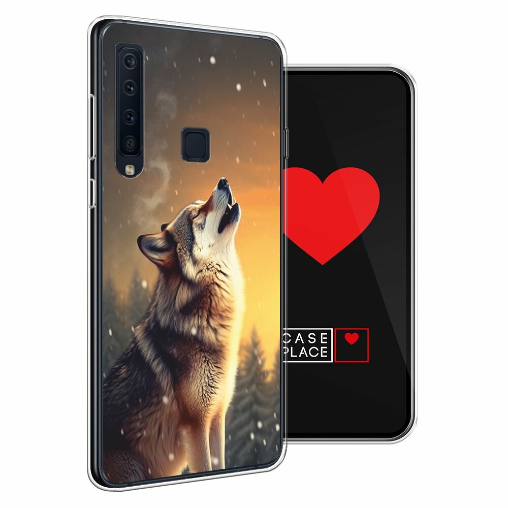 Чехол на Samsung Galaxy A9 2018 / Самсунг Галакси А9 2018 с принтом "Воющий волк" — фото 1