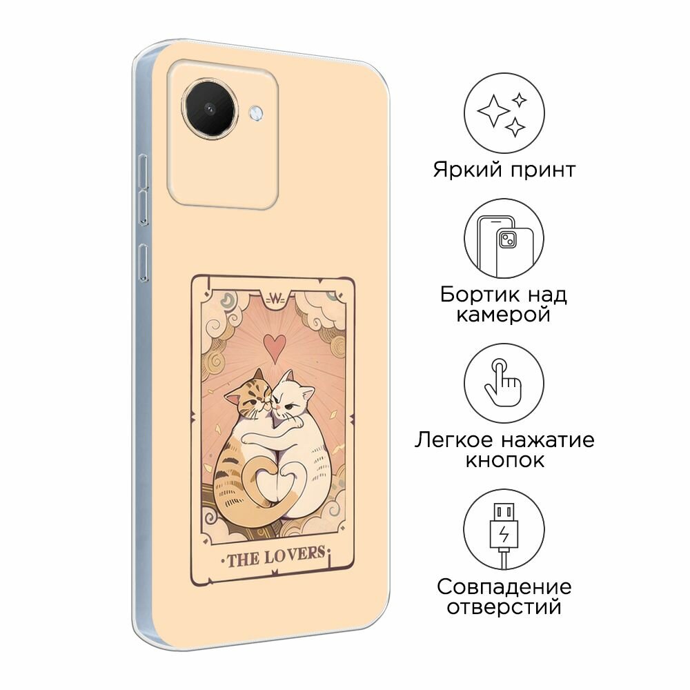 Чехол на Realme C30 / Реалми C30 с принтом "The lovers cats 1 - 14 февраля" — фото 1