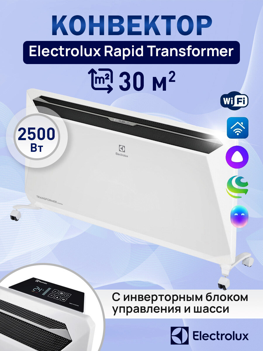 Конвектор электрический Electrolux Rapid Transformer ECH/R-2500 T-TUI4-EFT/RR с шасси (инверторный)
