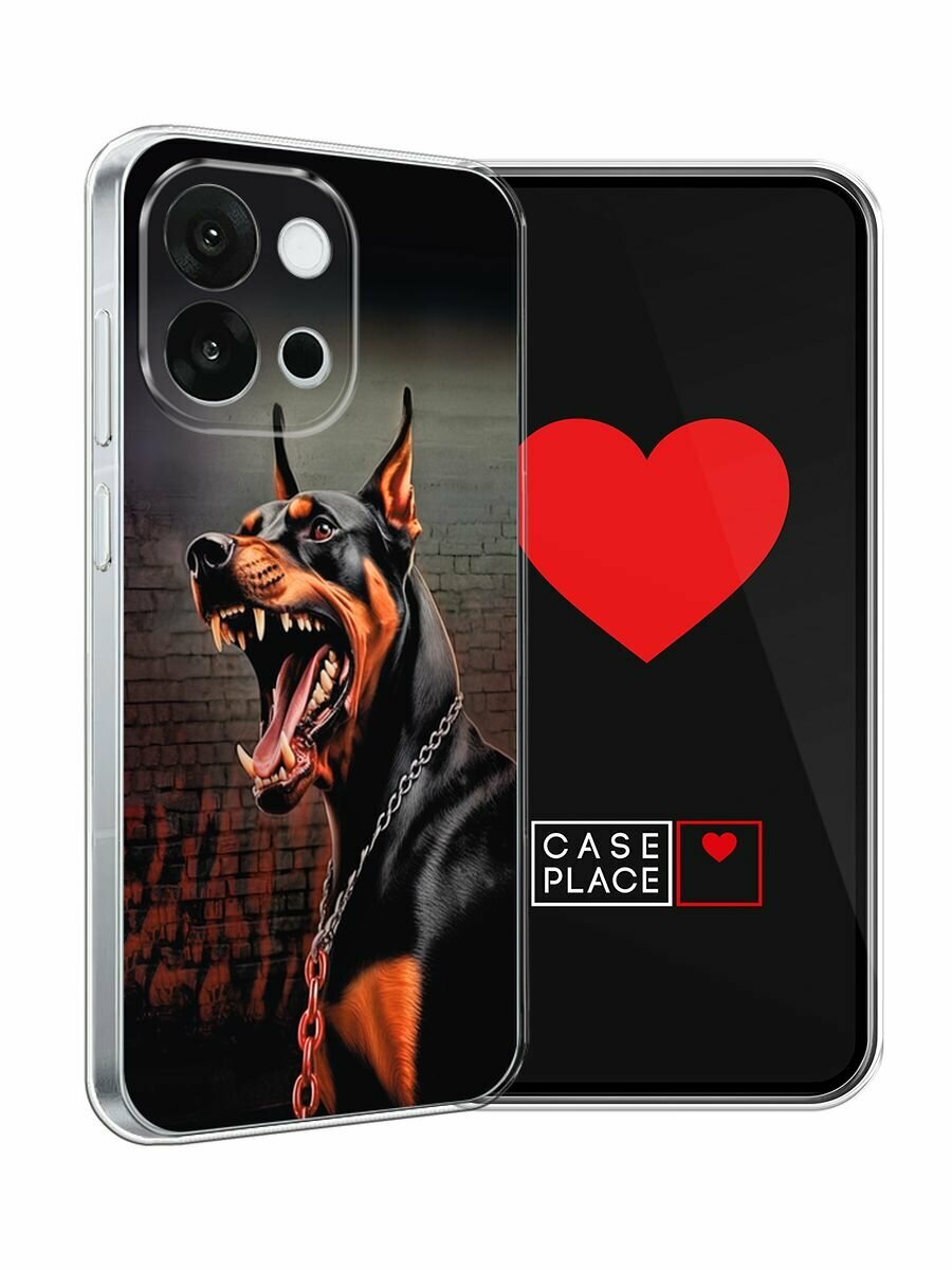 Чехол на OnePlus 13T / Ван Плас 13Т с принтом "Доберман с цепью" — фото 1