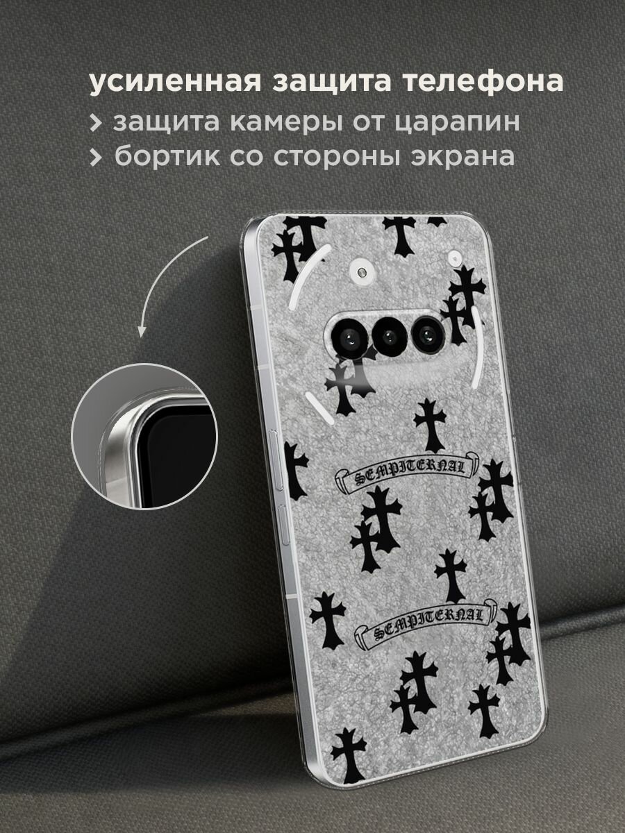 Чехол на Nothing Phone 3a / Нотинг Фон 3а с принтом "Кресты паттерн 3" — фото 1