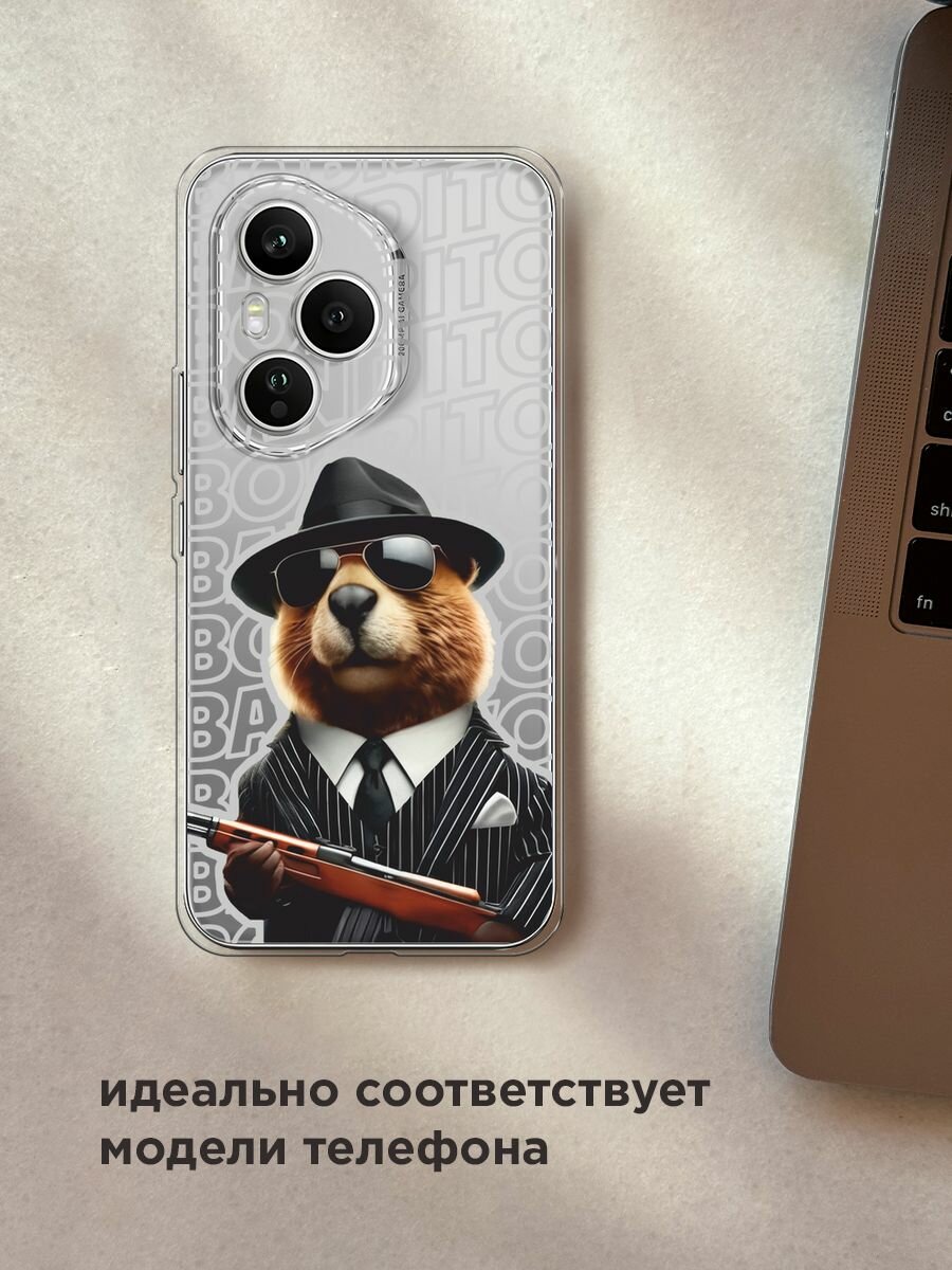 Чехол на Honor 400 Pro / Хонор 400 Про с принтом "Бобрито бандито 2", прозрачный — фото 1
