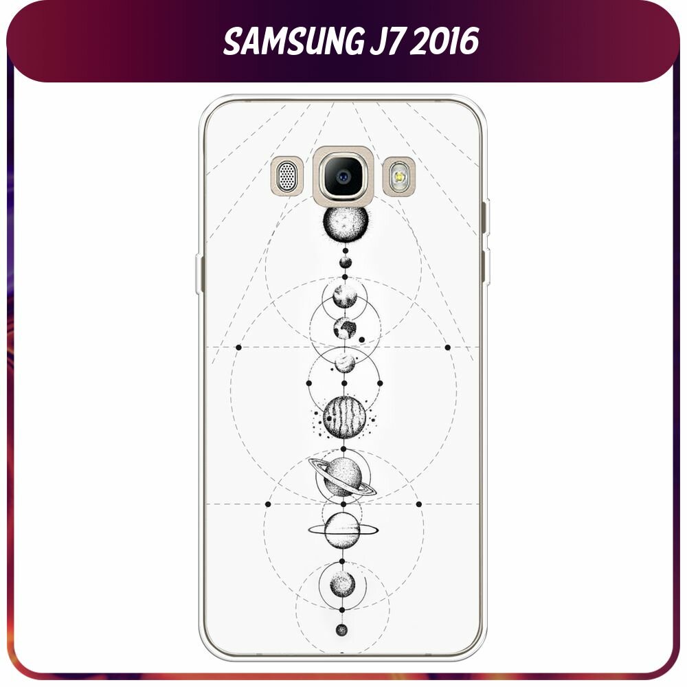 Чехол на Samsung Galaxy J7 2016 / Самсунг Галакси Джей 7 2016 с принтом "Парад планет"