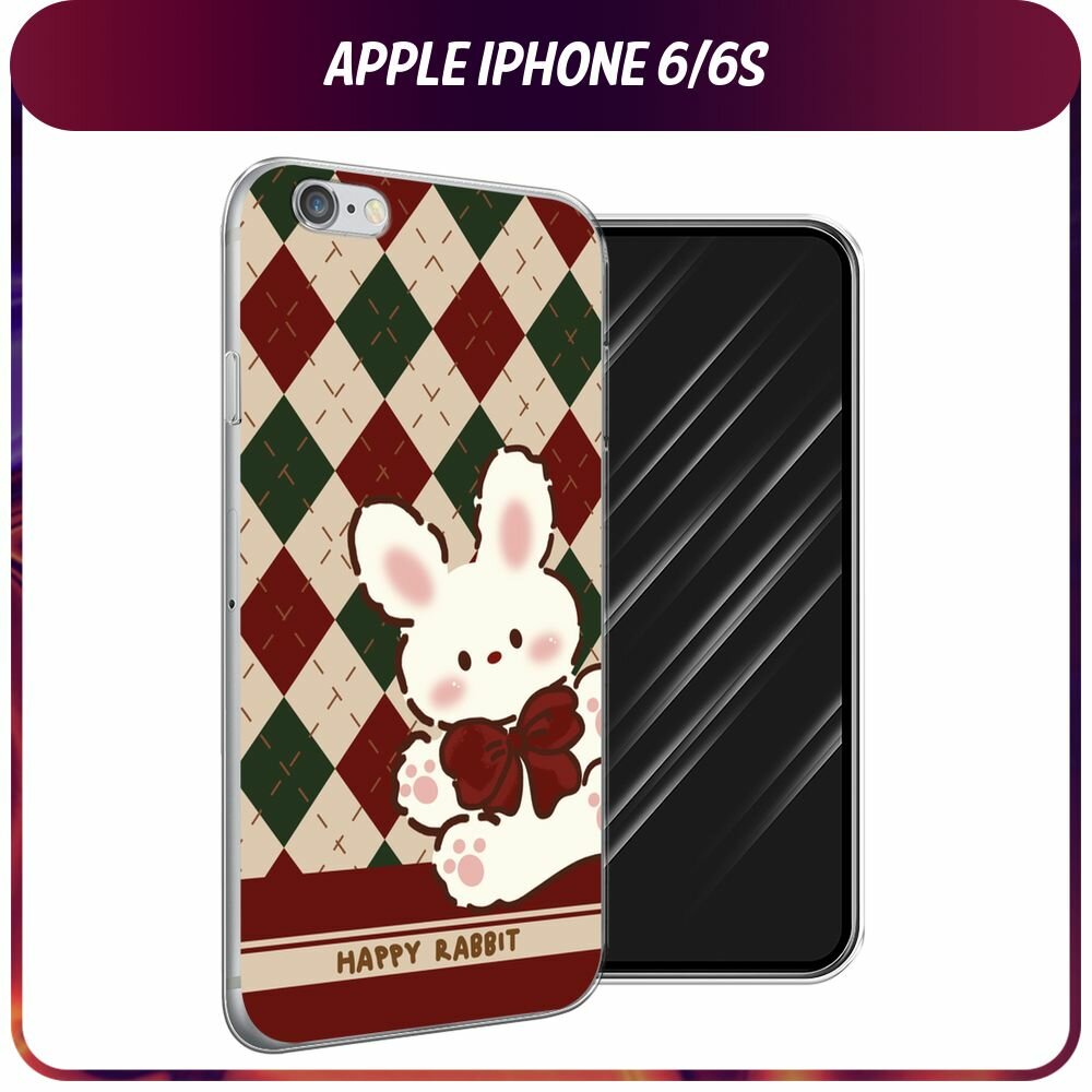 Чехол на Apple iPhone 6 / Айфон 6 с принтом Праздничный кролик