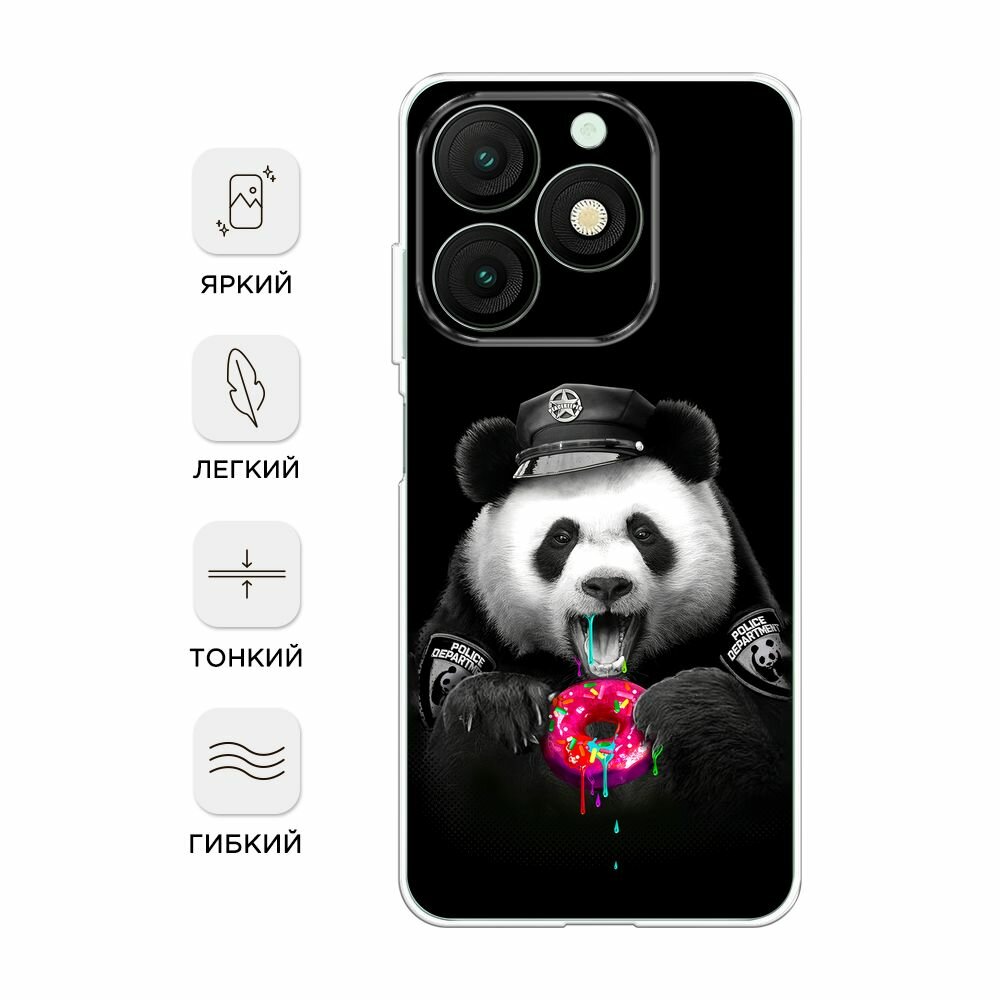 Силиконовый чехол на Itel A50 / Ител А50 с принтом панда police — фото 1