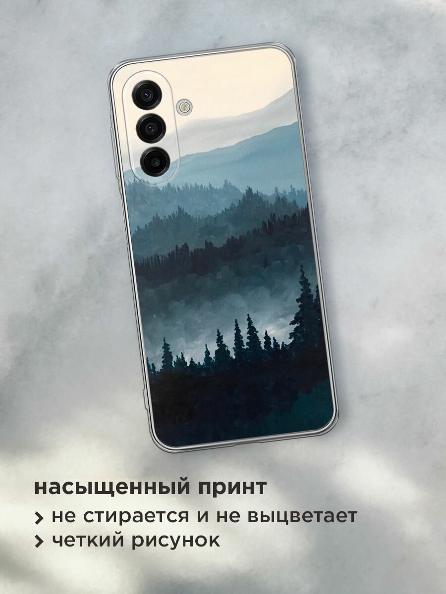 Чехол на Samsung Galaxy A17 / Самсунг А17 с принтом "Туманные горы" — фото 1