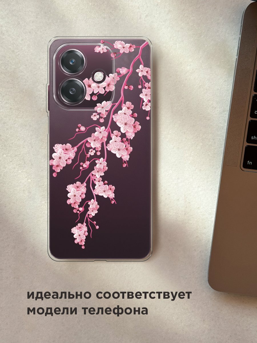 Чехол на Oppo A3/A3x / Оппо А3/A3x с принтом "Ветка сакуры 2" — фото 1