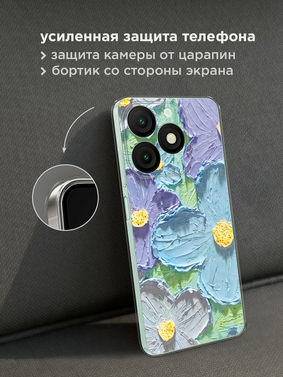 Чехол на Itel A50 / Ител А50 с принтом "Масляные цветы 2" — фото 1