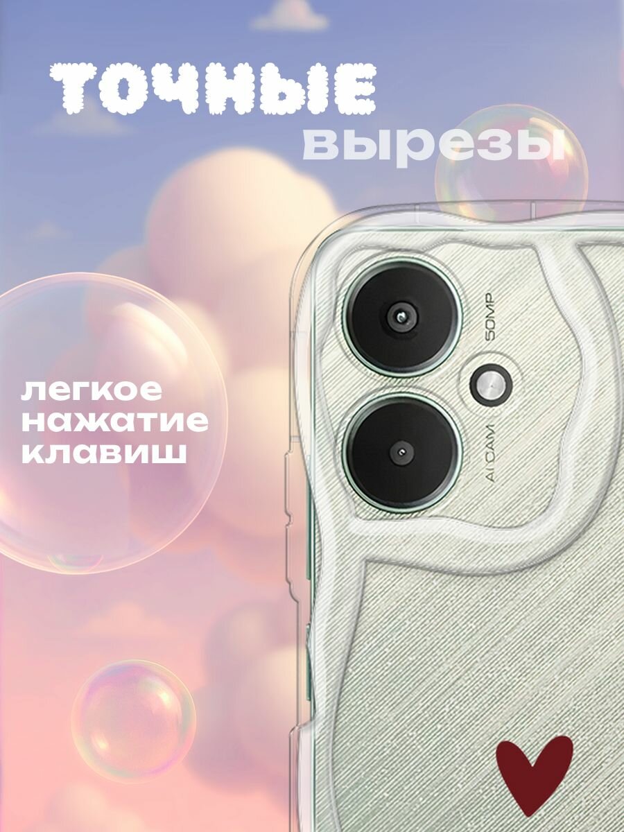 Чехол на Xiaomi Redmi 13C/Poco C65 / Редми 13C/Поко C65 с принтом "Маленькое красное сердечко" — фото 1