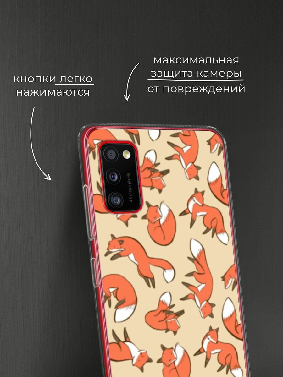 Чехол на Samsung Galaxy A41 / Самсунг Галакси А41 с принтом "Лисички фон" — фото 1