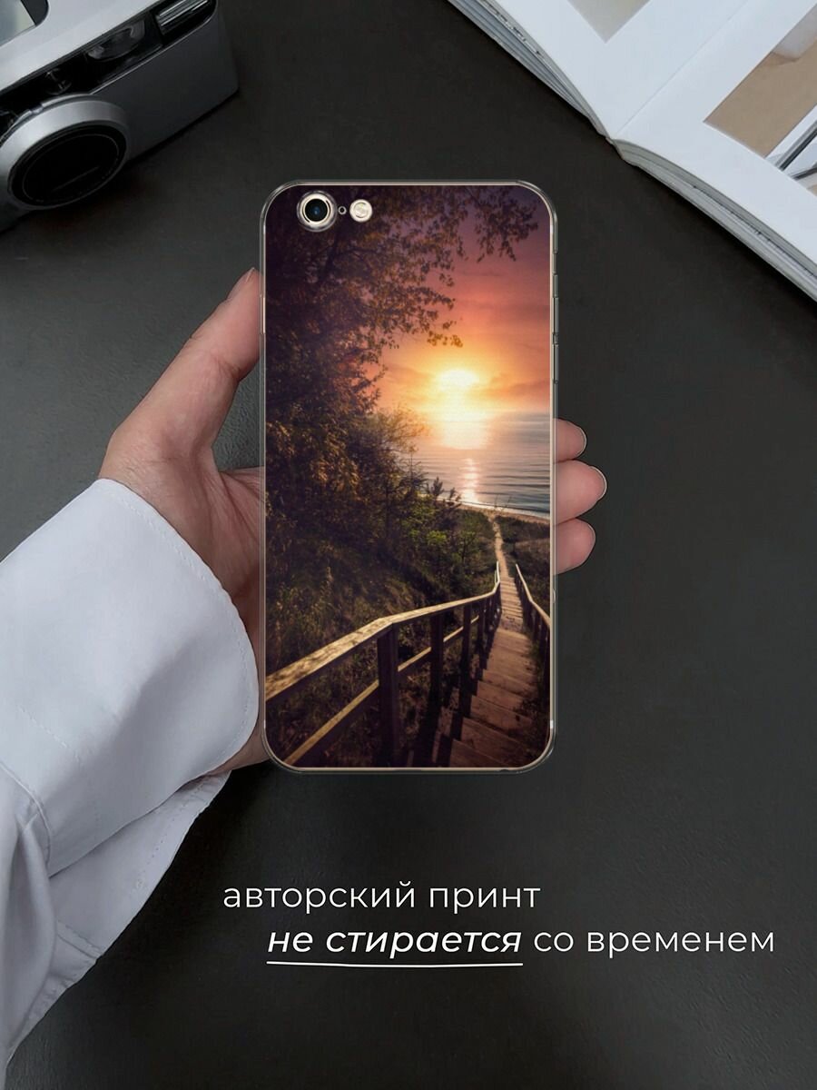Чехол на Apple iPhone 6 Plus/6S Plus / Айфон 6 Плюс/Айфон 6С Плюс с принтом "Мост у воды" — фото 1