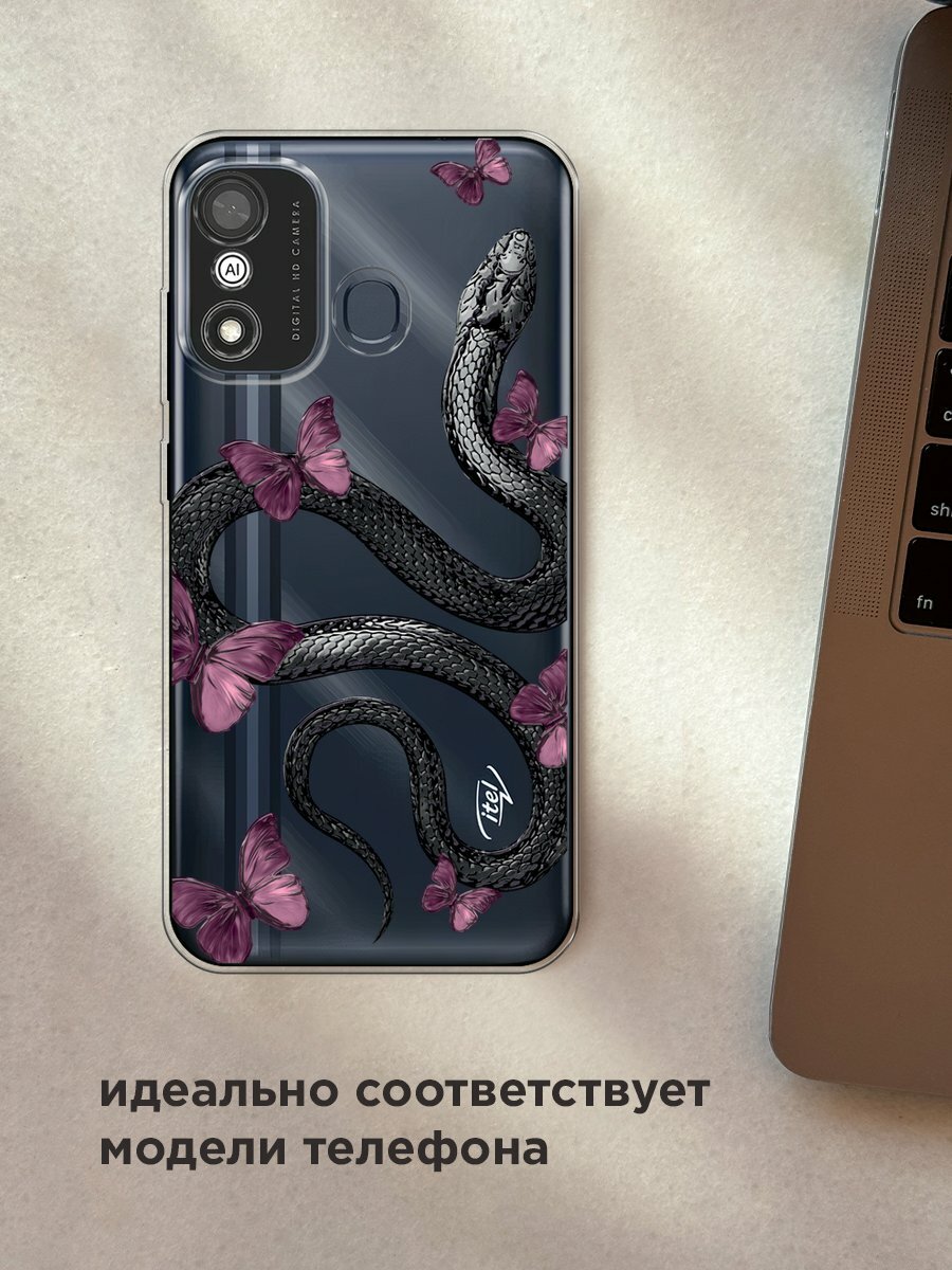 Чехол на Itel A27 / Ител А27 с принтом "Snake and butterflies 2" — фото 1