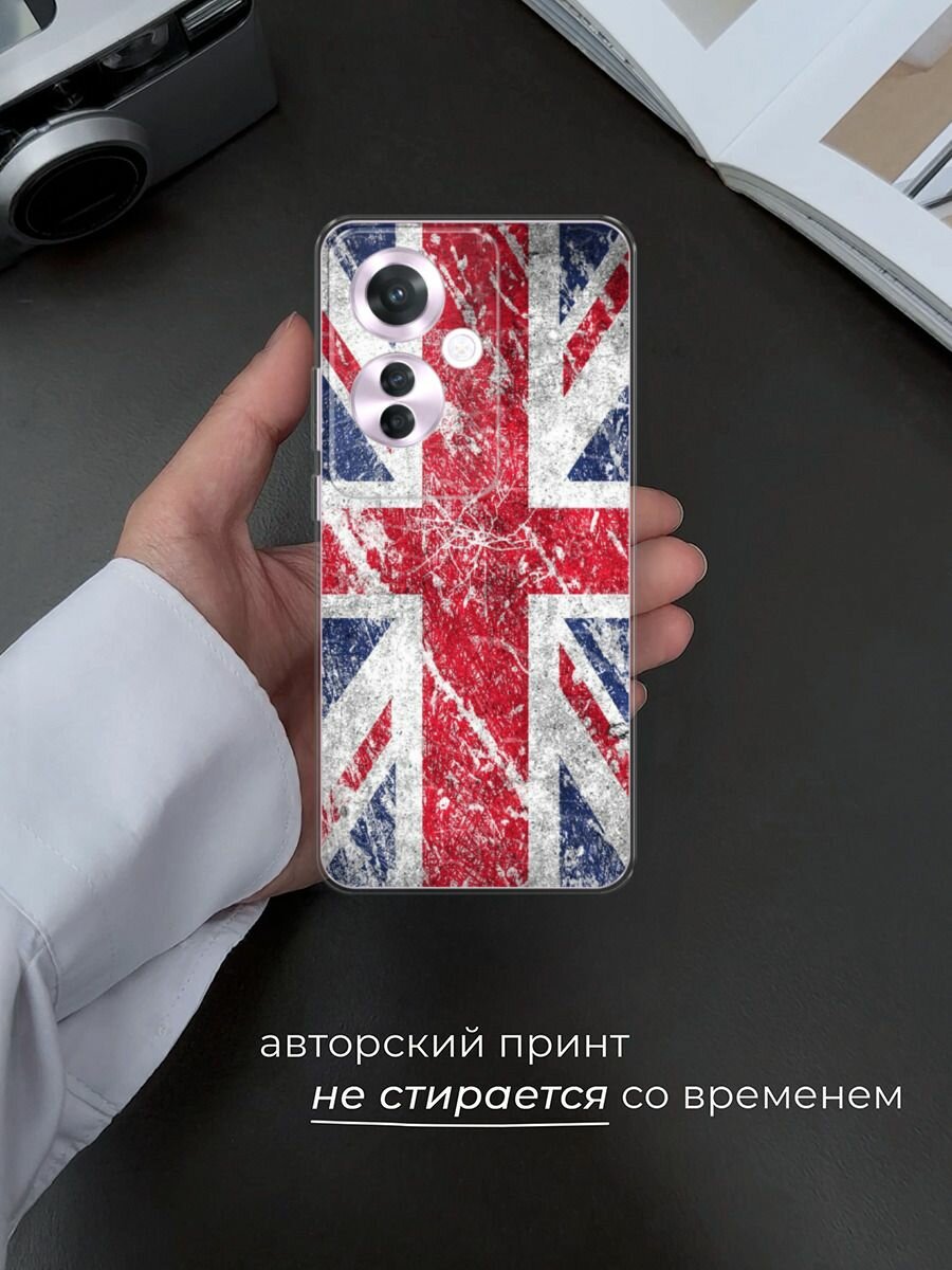 Чехол на Oppo Reno 11F / Оппо Рено 11F с принтом "Флаг британский" — фото 1