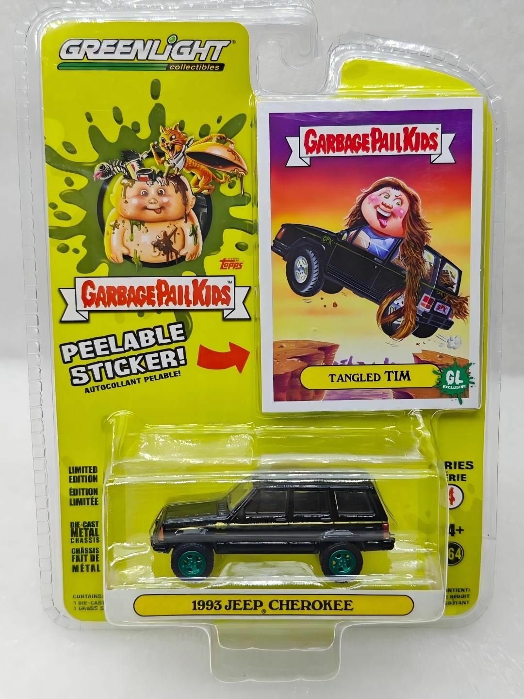Машинка GreenLight 1/64 1993 Jeep Cherokee Black Green machine Special Die-cast Alloy Car Model Collection Toy Gift
