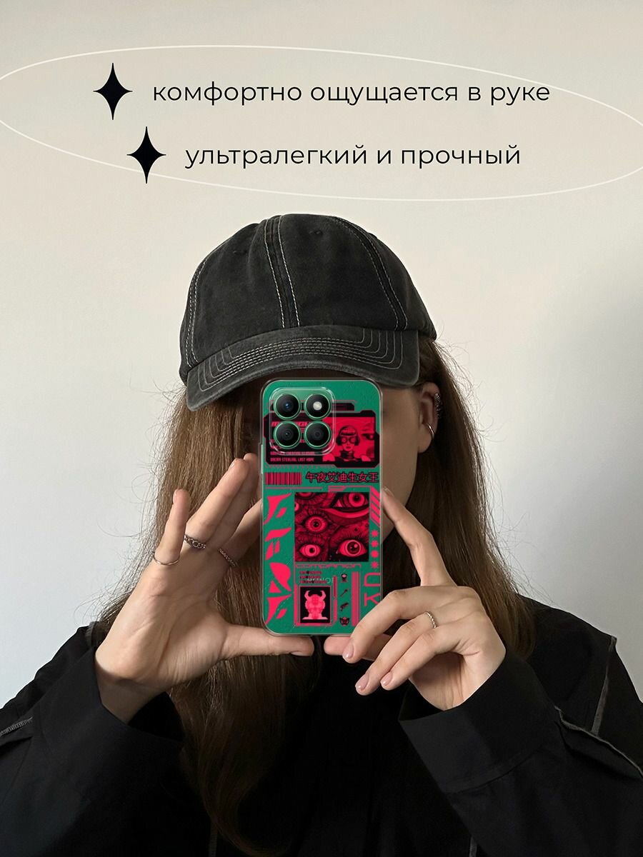 Чехол на Honor X8B / Хонор X8B с принтом "Mionight queen", прозрачный — фото 1