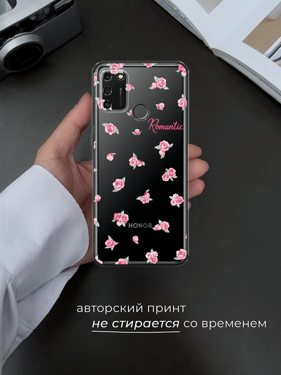 Чехол на Honor 9A / Хонор 9А с принтом "Romantic 2", прозрачный — фото 1