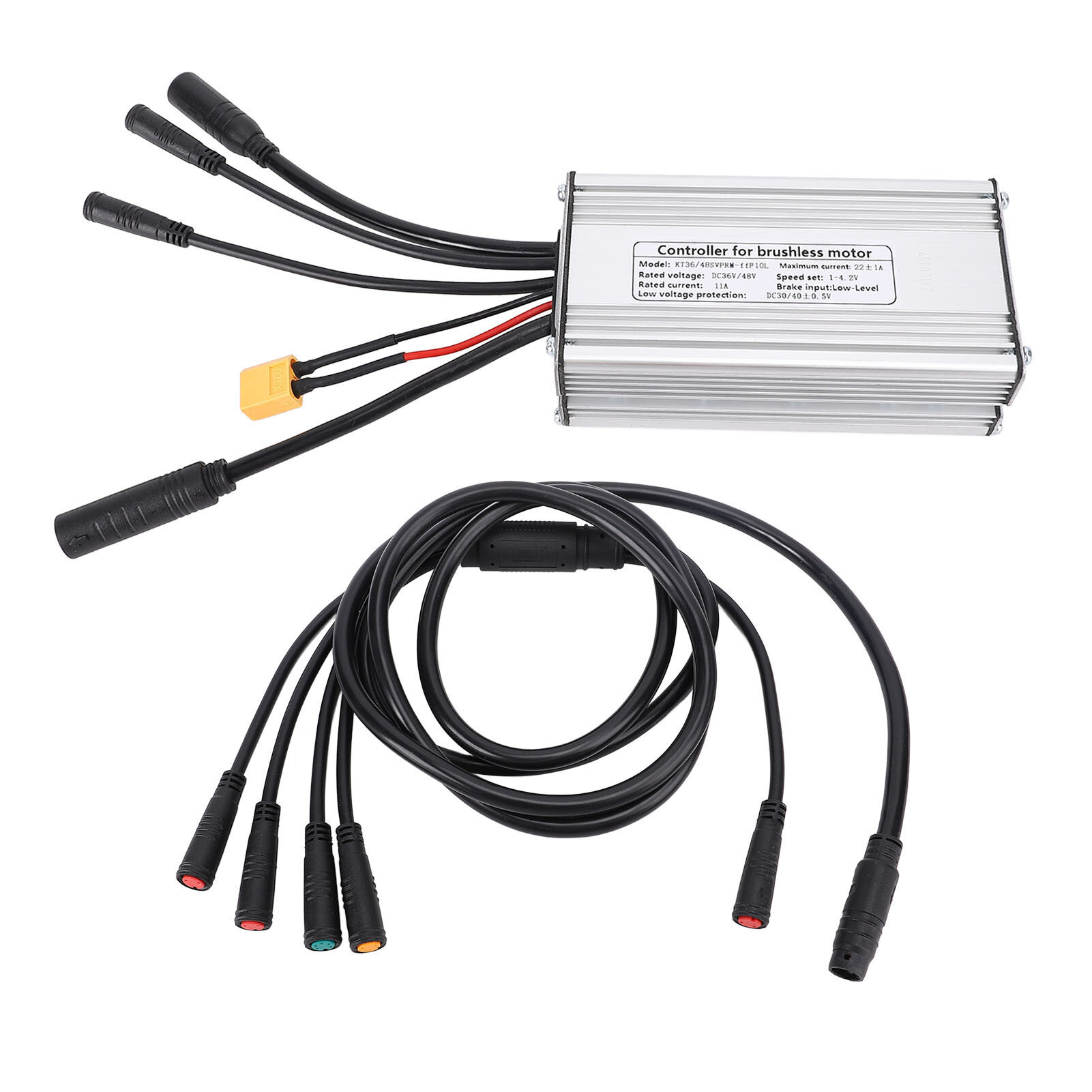 Контроллер синусоидальной волны 22A 36V 48V 250W 500W Контроллер скорости двигателя с кабелем Light 1 to 5 Кабель для горного велосипеда