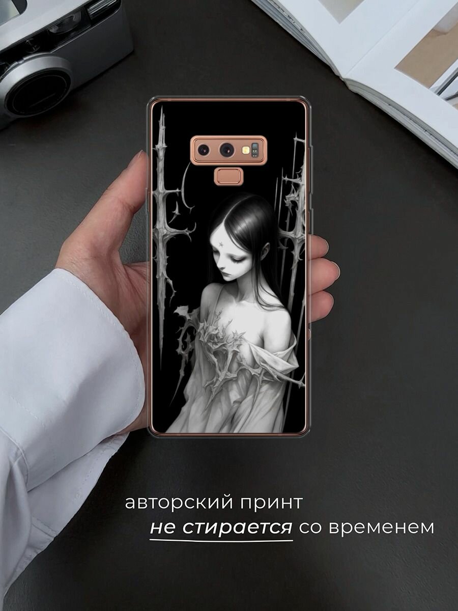 Чехол на Samsung Galaxy Note 9 / Самсунг Галакси Нот 9 с принтом "Грустная готическая девушка" — фото 1