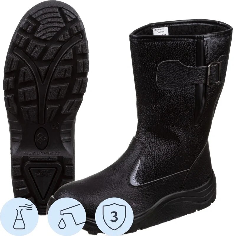 Сапоги рабочие зимние Prosafe 15-0М ПУ из натуральной/искусственной кожи чёрные размер 38, 1413780